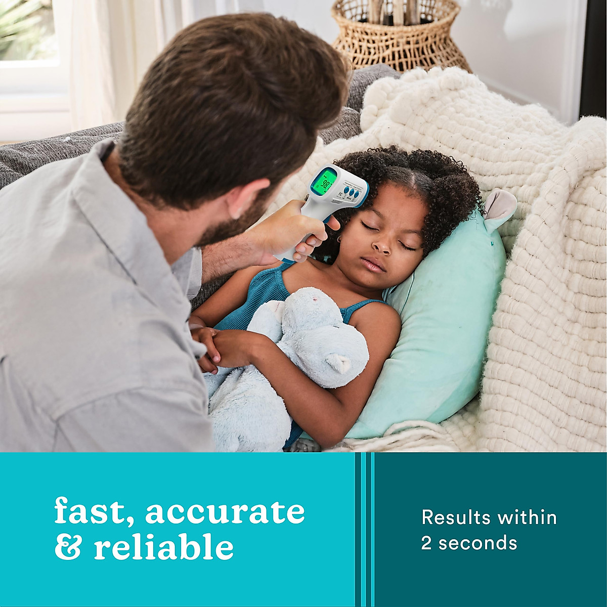 HoMedics Non-Contact Infrared Forehead Thermometer, Clinically Proven Fast Accurate Results, High-Fever Alert with 4-in-1 Readings