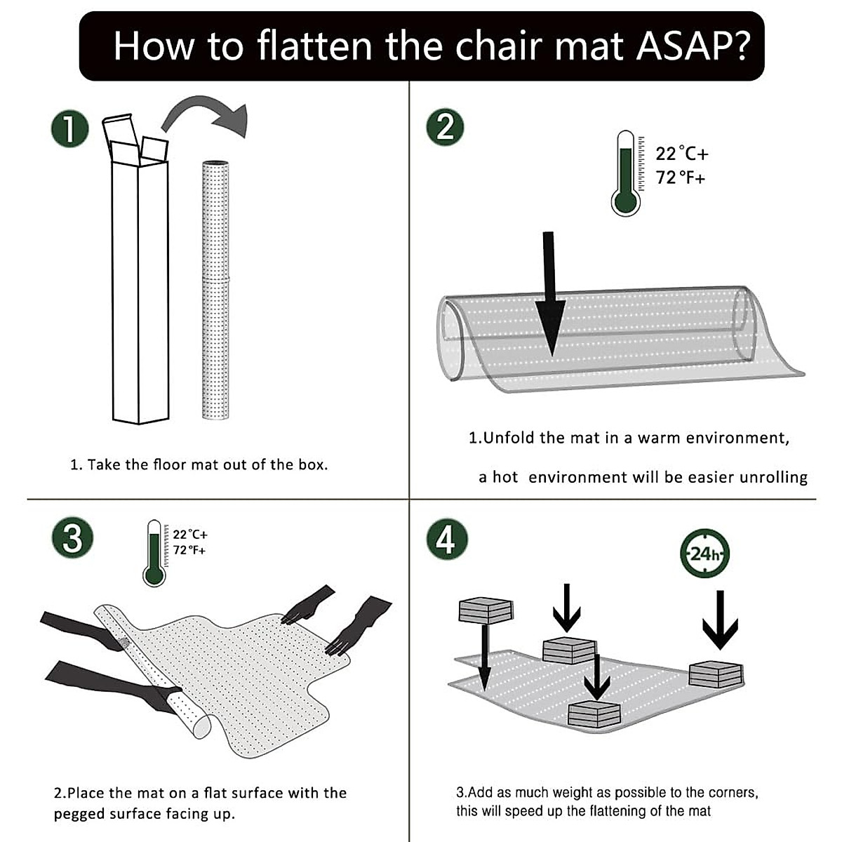 Desk Chair Mat for Carpet,30"X48" Office Chair Mat with Lip PVC Clear Chair Mat for Low Pile Carpet,Heavy Duty Chair Mat Easy Glide Rolling for Office,Living Room,Kitchen Etc (30" X 48" X 2MM)