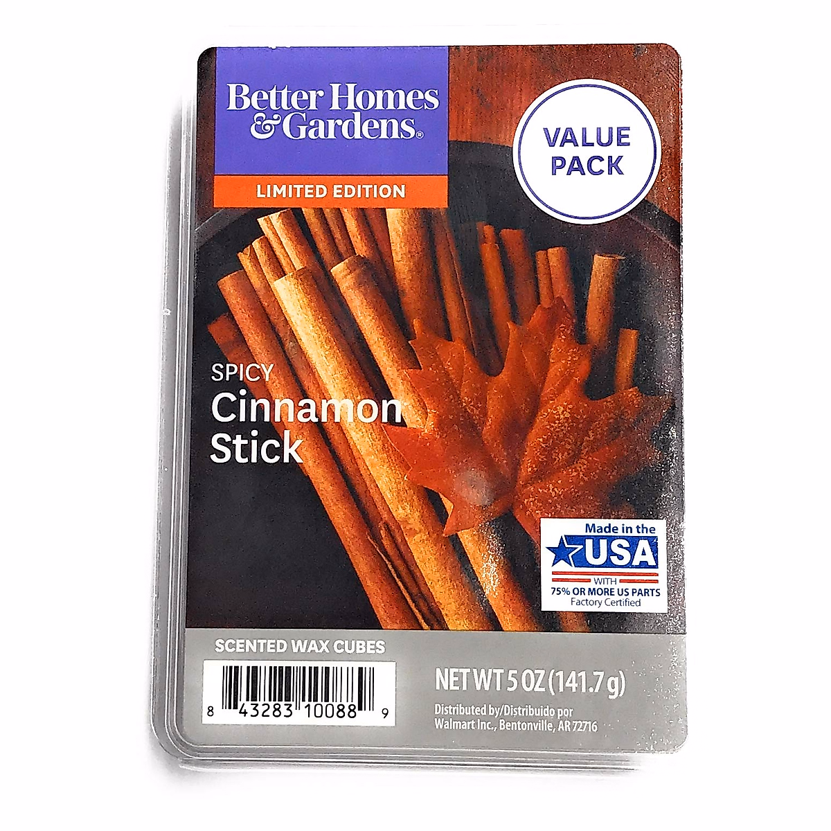 Better Homes & Gardens Spicy Cinnamon Stick Value Pack Scented Wax Cubes 5.0 OZ