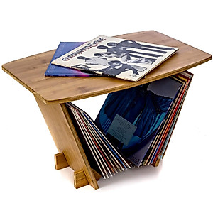 Vinyl Records Holder Turntable Stand - Record Player Display and Lp Album Storage Rack Organizer. Space Saving Solution for Your Collection