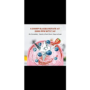 RISEMOSE Portable Blender Smoothies Personal Blender Mini Shakes Juicer Cup USB Rechargeable.