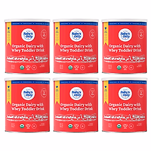 Baby's Only Organic Dairy with Whey Toddler Drink, Milk Powder with Extra Whey Protein, Iron, Vitamin D, Toddlers 12 Months Old and Up, Organic Toddler Drink, Easy to Digest, 12.7 oz, 6 Pack