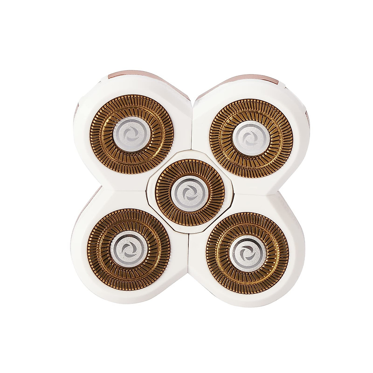 fayle 5 Blades Women's Electric Shaver Replacement Heads, Hair Remover Replacement Head for Women Electric Legs Shaver Bikini Trimmer Replacement Blades (Rose Gold)