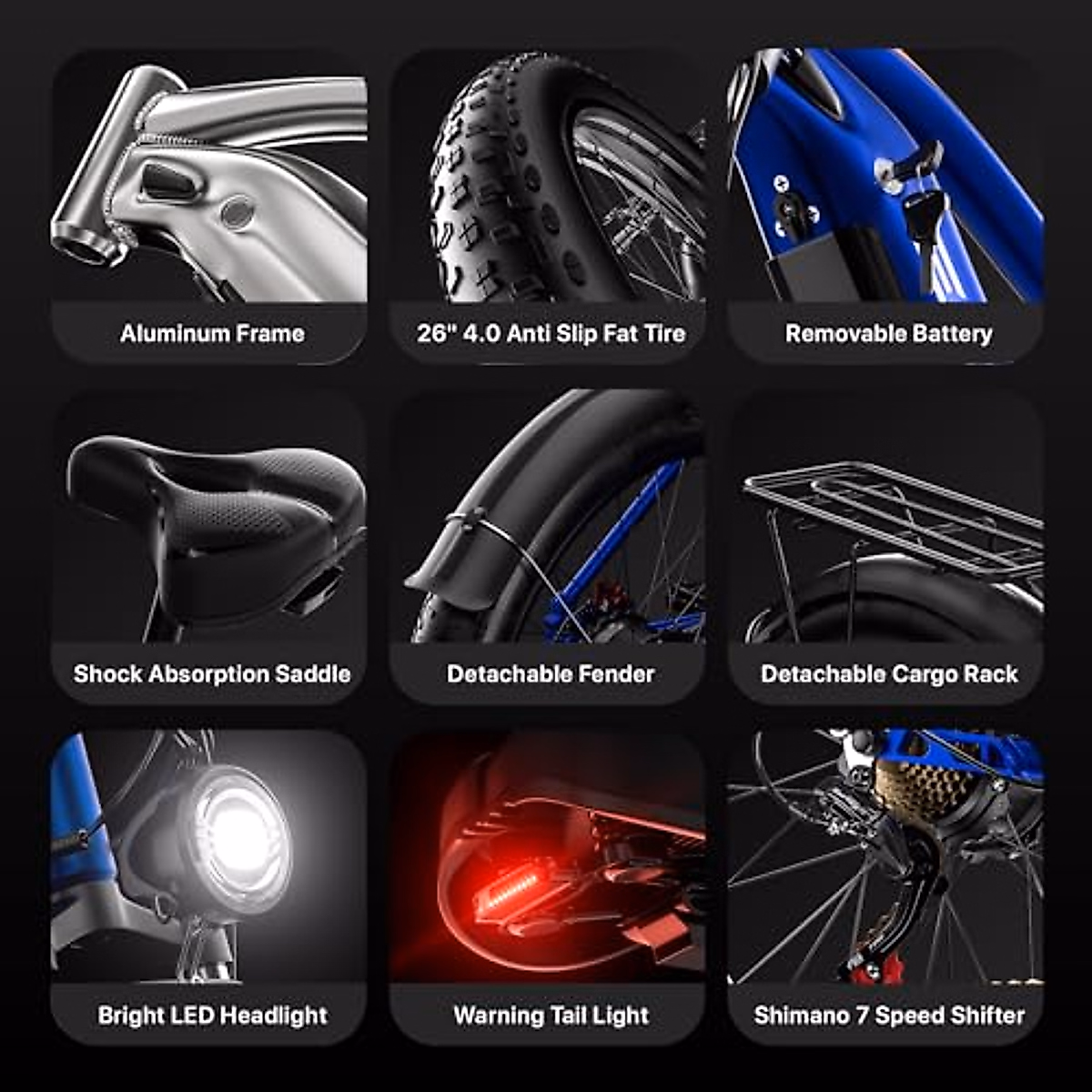 EDIKANI Electric Mountain Bike 26'' Dual Motor 1500W 48V 18Ah Ebike for Adult, 35mph 32 Mileage Pedal Assist 70 Miles Electric Moped, 35° Uphill Hydraulic Brake Fat Tire E Bicycles for Hilly Terrain