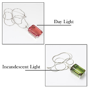 GEMHUB Loose Gemstones For Pendants 75.00 Carat Alexandrite Gemstone Pendant Without Chain Emerald Cut Sterling Silver Pendant Without Chain For Women