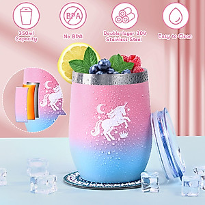Tacobear Unicorns Gifts for Girls Kids Toys 6 7 8 9 10 Years Old with Star Light Up Pillow Stationery Plush Diary with Lock Headband Eye Mask Water Bottle Teen Girl Birthday Christmas Unicorn Toy