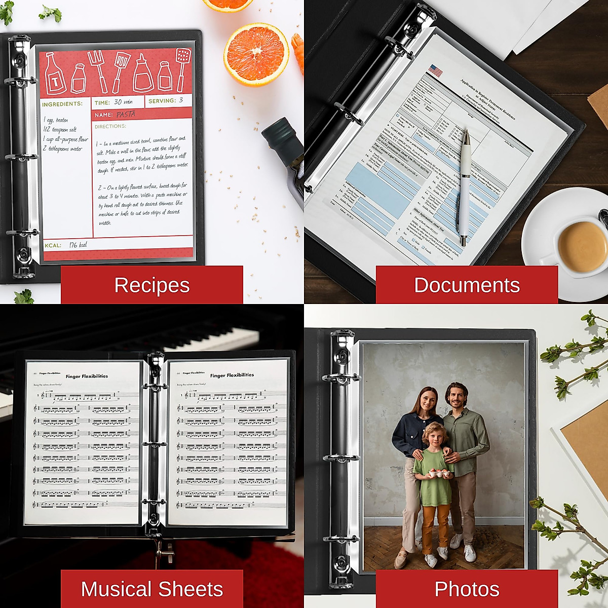 100 Clear Sheet Protectors, 8.5" x 11" Clear Page Protectors for 3 Ring Binder, Plastic Sheet Sleeves, Top Loading Paper Protector with Reinforced Holes, Archival Safe for Documents and Photos