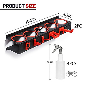 Spray Bottle Holder,2 Pack Spray Bottle Storage Rack with Spray Bottle,Spray Bottle Wall Mount Organizer,Auto Cleaning Detailing Tools Hangers,ar Beauty Shop Accessory Spray Bottle Hanger