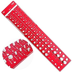 DarSeity DS-34 Nut and Bolt Thread Checker, 15 Metric & 19 Standard Nut & Bolt Size Identifier Gauge, append 8 Drill Gauges, Solid Aluminum Body