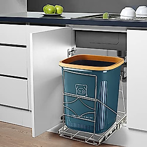 Youeon Pull Out Trash Can Under Cabinet, Adjustable Heavy Duty Under Sink Trash Can Pull Out, Slide Out Garbage Shelf for Kitchen Cabinet, Trash Can Not Included