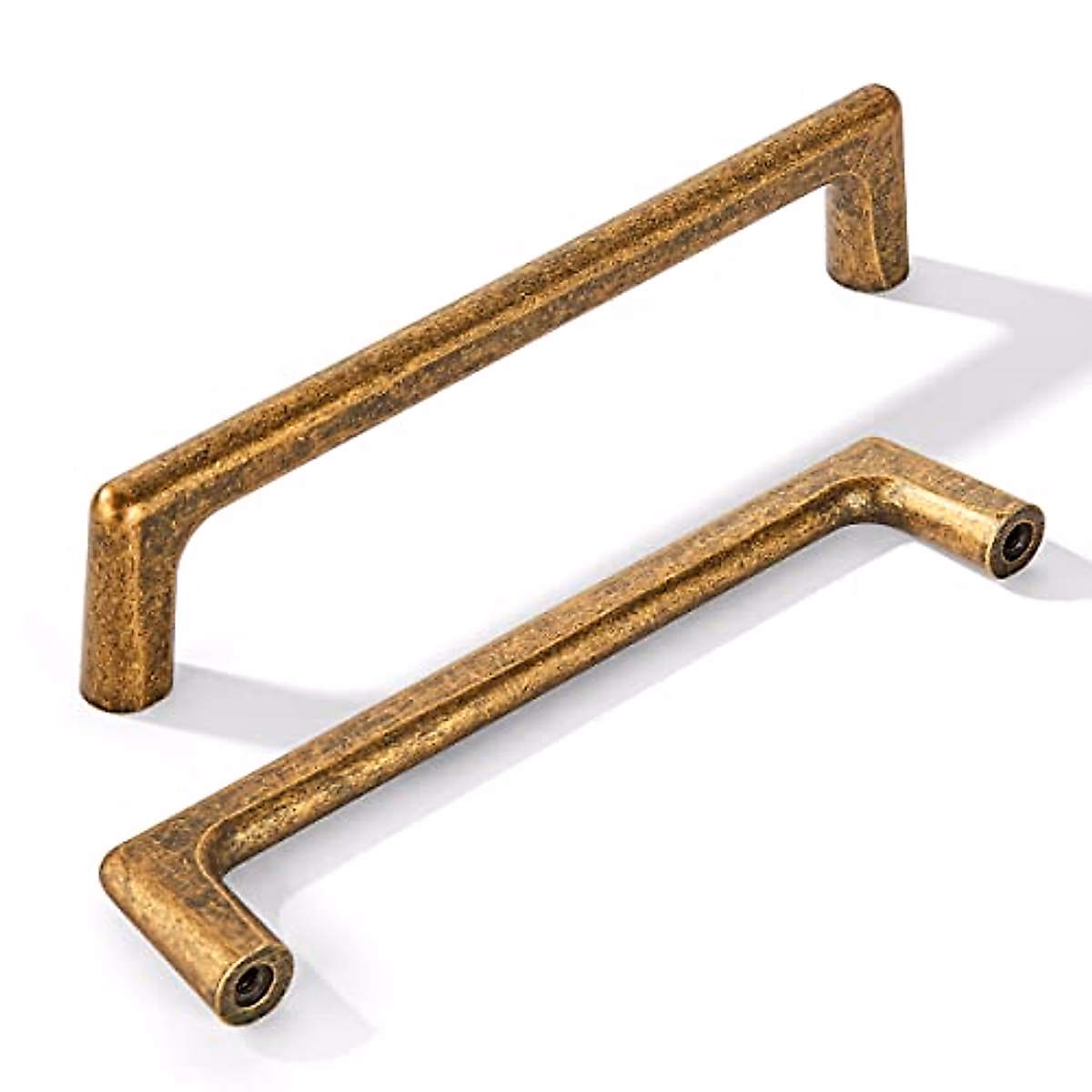 khtumeware 6 Pack 5 Inch(128mm) Hole Centers Vintage Antique Brass Kitchen Cabinet Pulls, Aged Brass Drawer Pulls Kitchen Cabinet Hardware for Cupboard Drawer Handles Dresser Retro Pulls