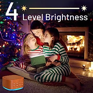 Magicteam White Noise Machine 10 Colors Lights and 25 Soothing Sounds Sleep Sound Machine with 5 Timers with Memory Feature Portable Sound Machine for Baby Adults. (Wood)