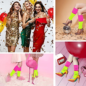 v28 Women Juniors 80s Eighty's Ribbed Leg Warmers for Party Sports(mixi)