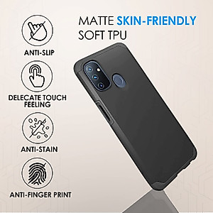 HRWireless Compatible for OnePlus Nord N100 Dual-Layer Strong Hybrid Black