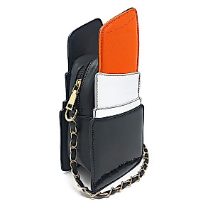USTYLE Lipstick Shape Design Crossbody Bag, Evening Shopping Street Shoulder Bag Cell Phone Women Girl Cute Party Purse (orange)