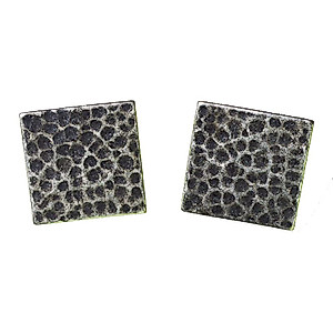 Santa Fe Antique Silver Plated Brass Square Post Earrings