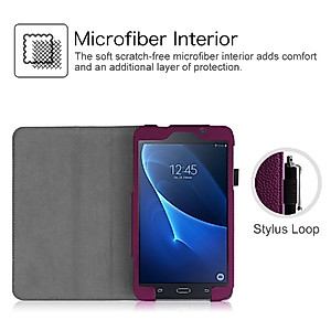 Fintie Folio Case for Samsung Galaxy Tab A 7.0 - Premium Vegan Leather Slim Fit Folio Stand Cover for Samsung Galaxy Tab A 7.0 Tablet 2016 Release (SM-T280/SM-T285), Purple