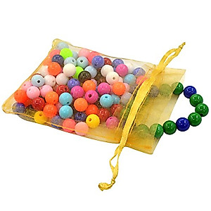 Rbenxia 100 Pcs Drawstring Organza Pouches 4 by 6 Inches Jewelry Favor Pouch Bags Wedding Party Festival Gift Candy Bag Color Gold