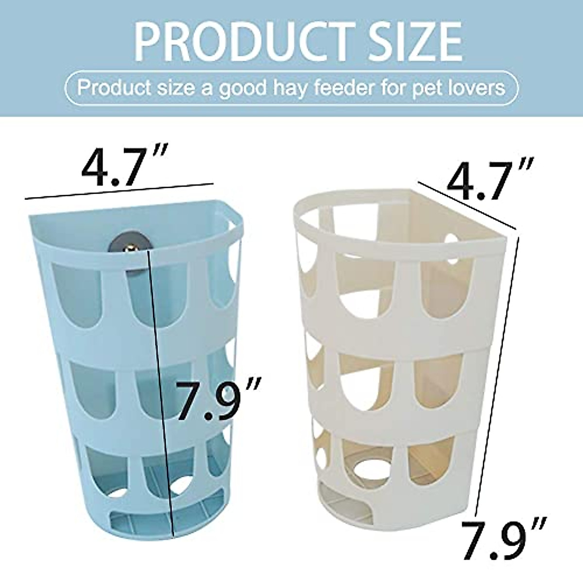 Hamiledyi Rabbit Hay Feeder，2Pcs Bunny Hanging Cage Manger Hay Holder Rack for Small Animal Chinchilla Guinea Pig Rat-（Random Color）