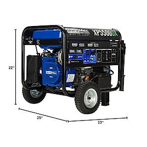DuroMax XP5500DX 5,500-Watt/4,500-Watt 224cc Electric Start Dual Fuel Portable Generator w/CO Alert