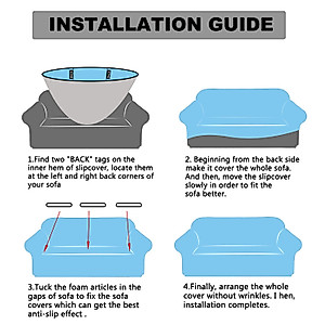 Granbest Premium Water Repellent Sofa Cover High Stretch Couch Slipcover Super Soft Fabric Couch Cover (Gray, Large)