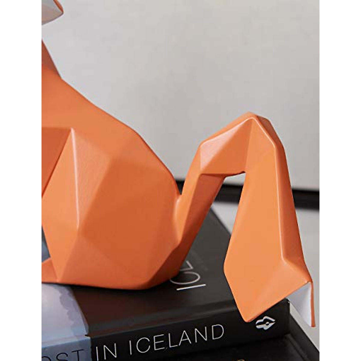 HAUCOZE Fox Figurine Gifts Geometric Sculpture Decor Animal Statue Gifts Polyresin Arts 8.0 inch