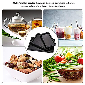 Solid Wood Serving Tray Rectangle Shape Handmade Multi Purpose for Tea Coffee Snack Food Fruit Water Tea Coffee Juice Breakfast Kitchen Decor 10 x 7.2 x 0.8 inch