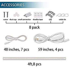 Barrina T5 Grow Lights, Full Spectrum, 4ft 160W (8 x 20W, 1000W Equivalent), LED Grow Light Bulbs, Plant Lights for Indoor Plants, Greenhouse, Plug and Play, Pinkish White, 8-Pack