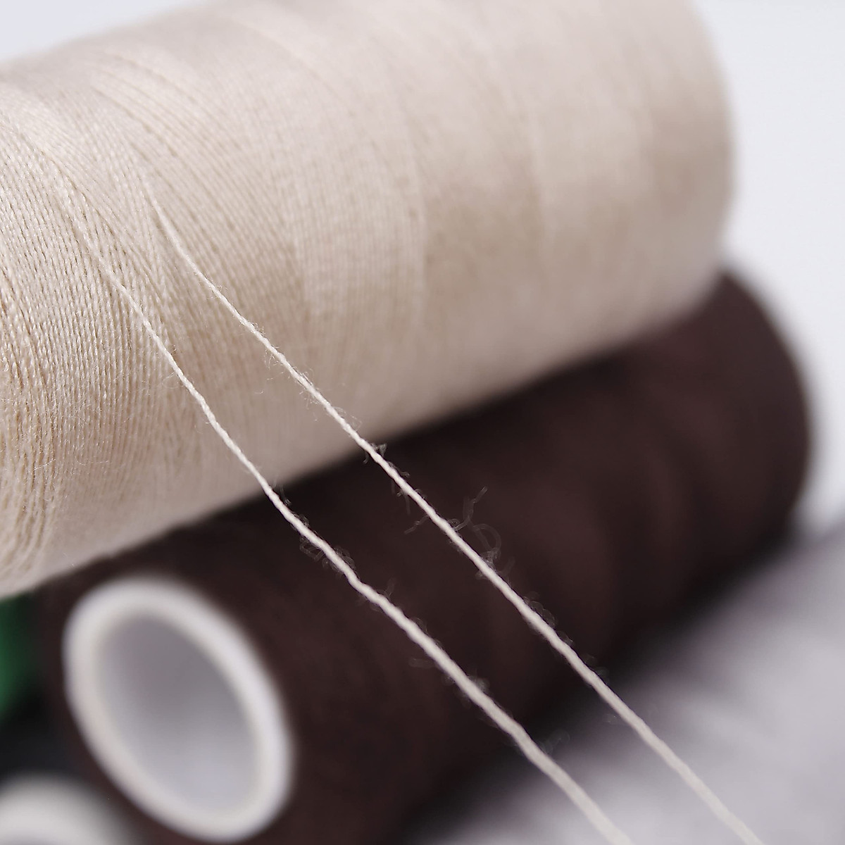 Ryalan 12 Color Set of Polyester All-Purpose Sewing Threads Prewound Bobbin Thread Plastic for Embroidery and Sewing Machine DIY Embroidery Thread Sewing Thread 382 Yards/350 m Each (12 pieces)