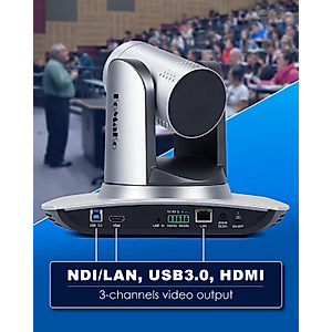 FoMaKo NDI Camera, AI Auto Tracking HDMI PTZ Camera, 20x Optical Zoom LAN USB3.0 HDMI Camera for Church Services Worship Education, PoE 1080P60 FMK20UH NDI (NDI 6 & NDI HX3 Certified)