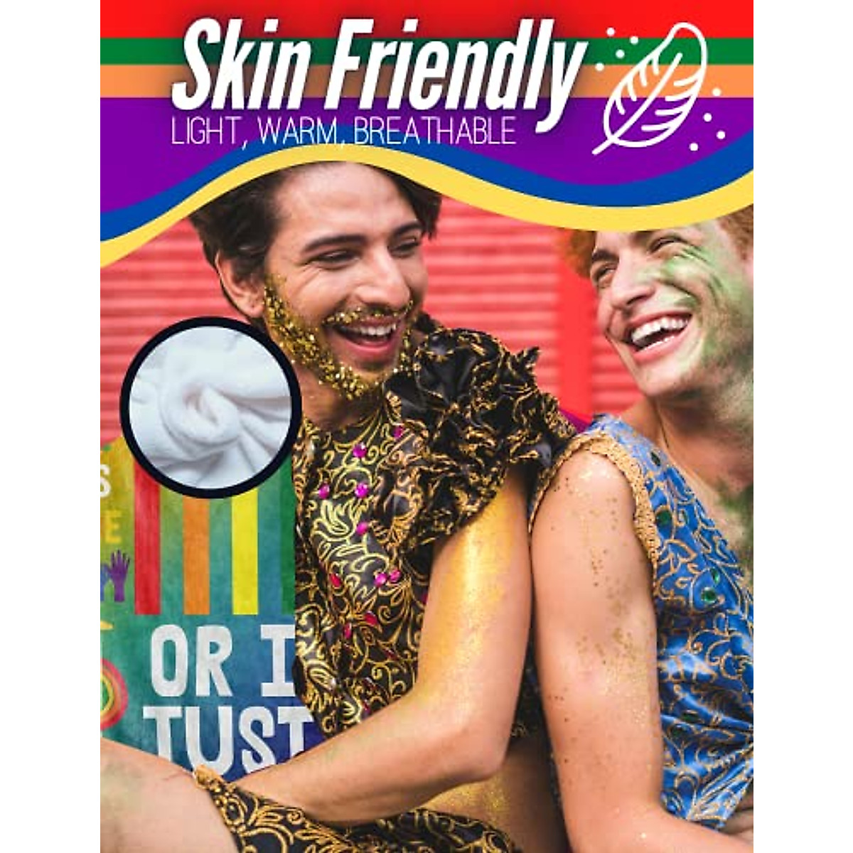 InnoBeta LGBTQ Blanket, LGBT Gifts for Gay, Lesbian, Transexual, Friends, Besties, Gay Pride, Rainbow, Soft Throw Blanket, 50x65 Inches, Gay