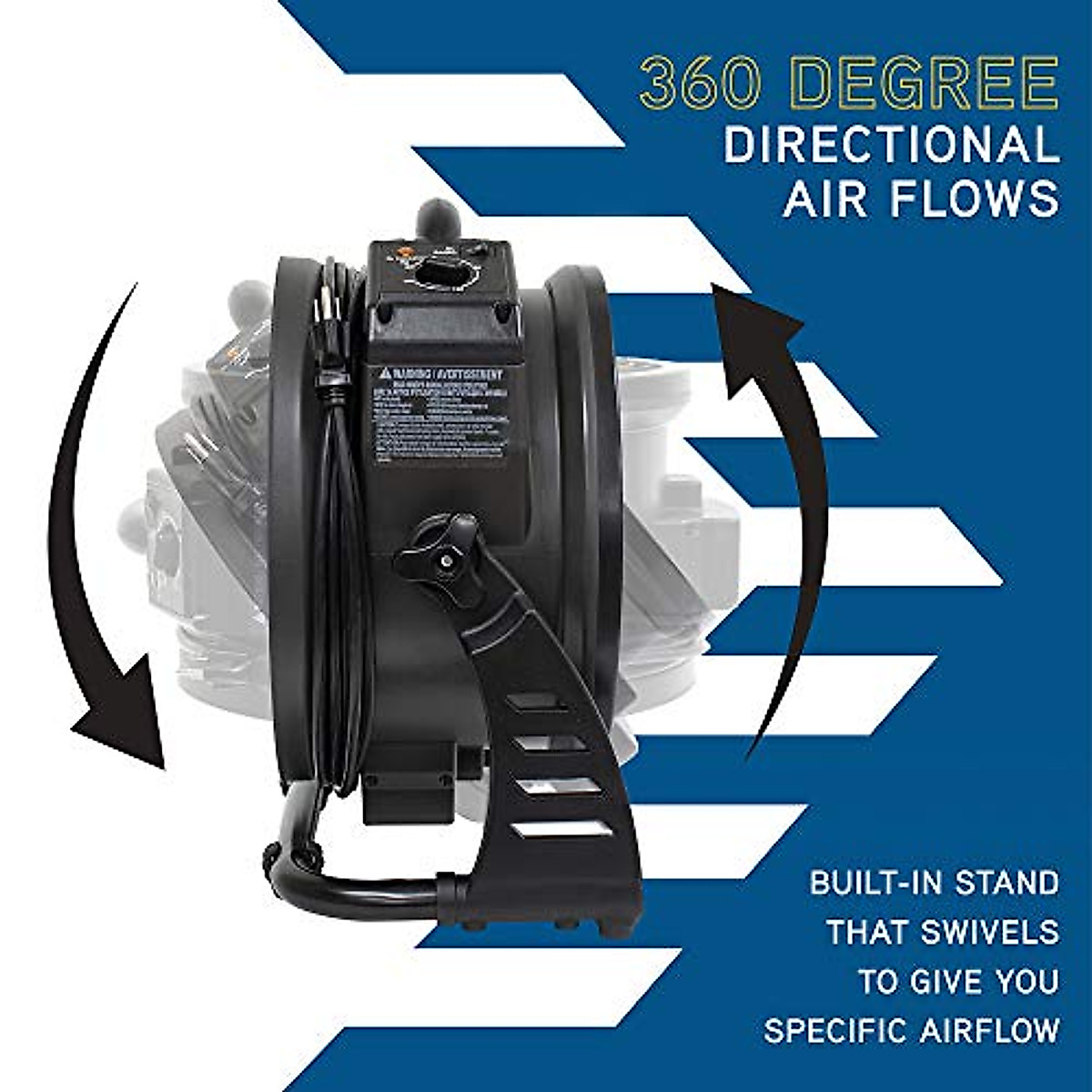 XPOWER M-25 Air Neutralizing Fan, Axial Air Mover w/Ozone Generator, O3 Machine, Commercial, High Capacity, Large Areas, Sanitization, Odor Removal