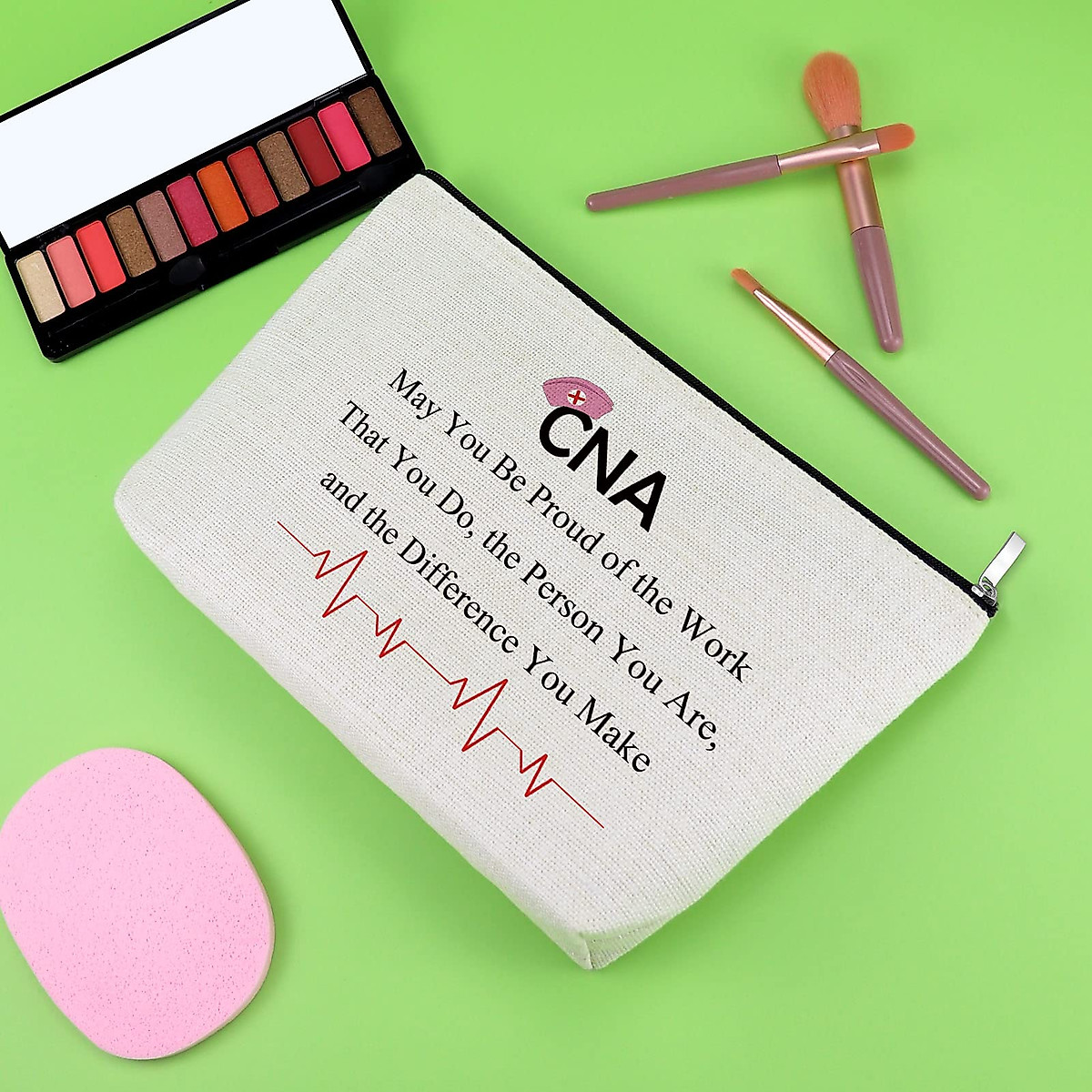 Gevody Certified Nursing Assistant Gifts for Women CNA Makeup Bag CNA Appreciation Gifts Inspirational Gift for Nurse Friends CNA Graduation Gifts Thank You Gifts for CNAS Assistant Cosmetic Pouch