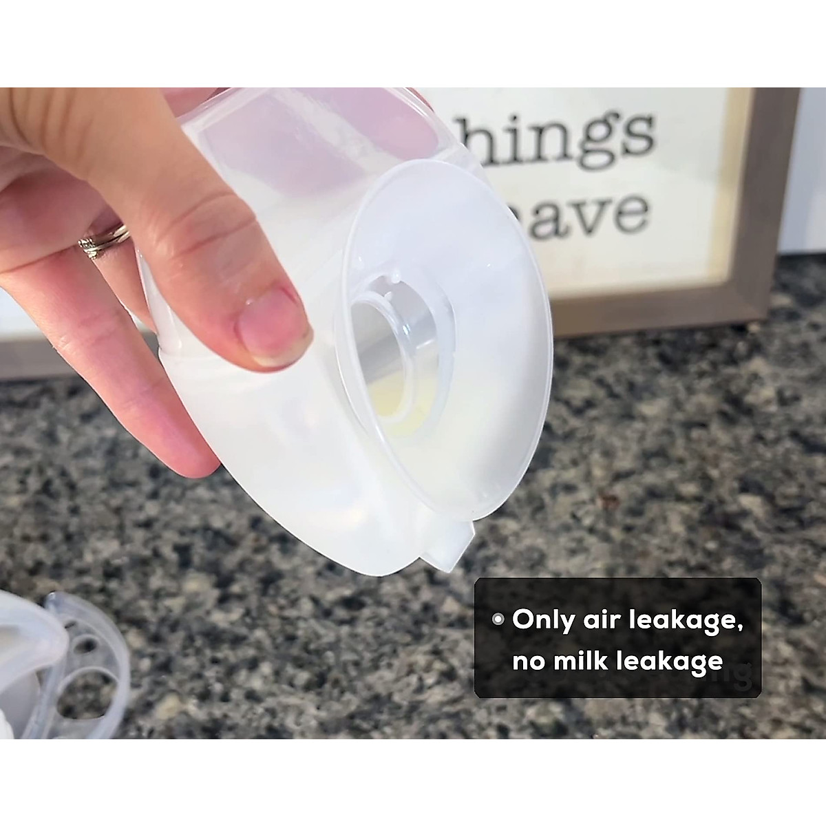 Wearable Manual Breast Pump︱2oz Milk Catcher︱Hands Free︱Easy to Wash︱Nature Suction︱No Milk Leakage︱Duckbill Suction Piece︱Comfortable for Long Wear︱Air Valve︱Use with Wearable Electric Pump (2Pcs)
