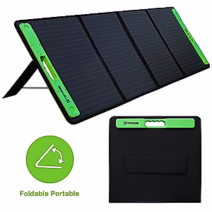 Topsolar 200W Foldable Portable Solar Panel Charger Kits for Portable Power Station Generator Cell Phones Camera Lamp 12V Car Boat RV Battery(Dual USB Ports & 19/14.4V DC Output)