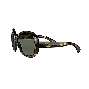 Ray-Ban Women's RB4098 Jackie Ohh II Butterfly Sunglasses, Light Havana/Dark Green, 60 mm