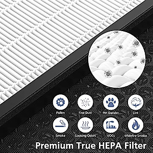 Vital 100S Filter Compatible with LEVOIT Vital 100S Smart WiFi Air Purifie-r, 3-in-1 True HEPA, High-Efficiency Activated Carbon Pre-Filter, Vital 100S-RF, 2 Pack