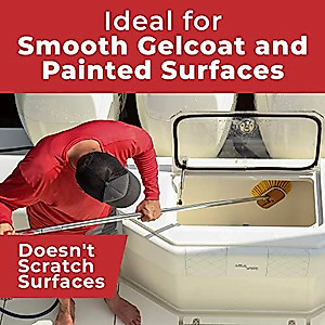 Shurhold 960 6 Inch Soft Bristle Brush, Deck Brush with Soft Yellow Polystyrene Bristles