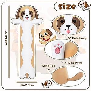 JIAJEGTGT Long Dog Plush Pillow, Long Dog Stuffed Animal Body Pillow, 22” Soft St Bernard Dog Plush Sleeping Throw Pillow, Cute Cartoon Stuffed Dog Toys Kawaii Gifts for Kids Girlfriends