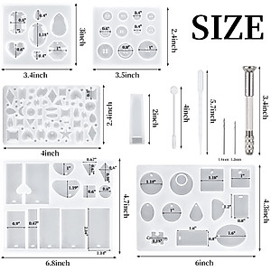 Suhome 73 Pack Resin Earring Mold Jewelry Silicone Resin Molds Making Kits Including Earring, Pendant, Bracelet, Necklace, Button Silicone Resin Casting Molds for Beginners
