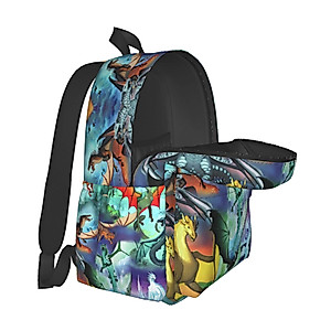 Ennankob dragons fire Backpack 3d Casual Light Weight Bookbags for girls boys Teens