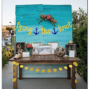 Laventy Set of 2 Tying the Knot Banner Nautical Bachelorette Banner Nautical Bachelorette Balloons Nautical Engagement Party Decor Nautical Bridal Banner