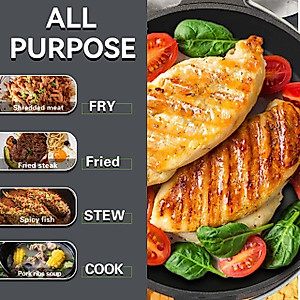 Keleday Dutch Oven 8 Quart Cast Iron Dutch Oven with Lid for Outdoors and Indoor Use Pre-Seasoned Camping Cookware Pot with Lid Large Dutch Oven for Frying Griddling Stewing