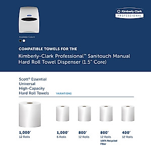 Sanitouch Hard Roll Paper Towel Dispenser (09991), Hands-Free Pull Dispensing, White