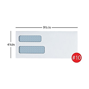 Office Depot Double-Window Envelopes, 10 (4 1/8in. x 9 1/2in.), White, Gummed, Box Of 500, 12018