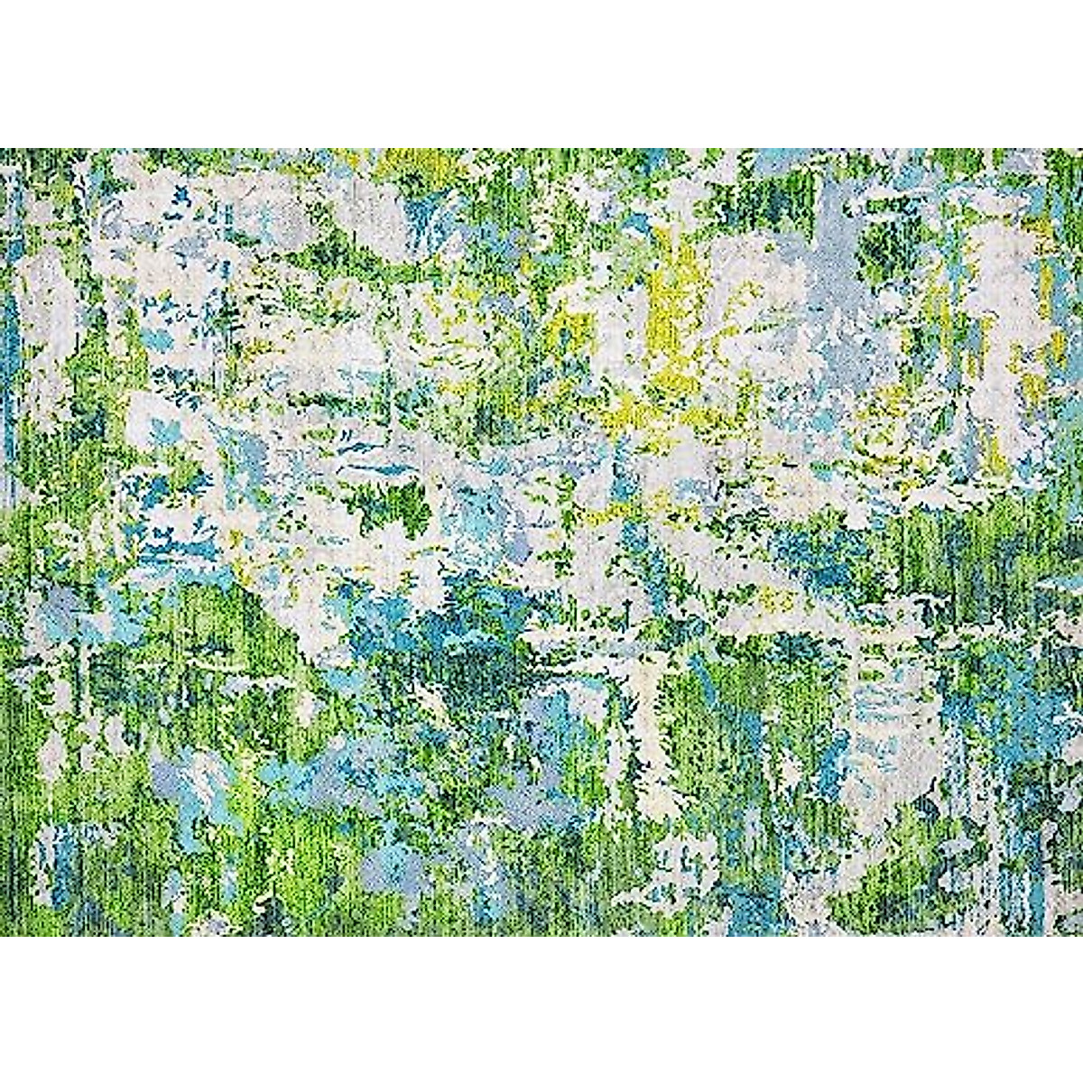 Area Rug Living Room Rugs - 8x10 Washable Large Modern Abstract Soft No Slip Indoor Rug Thin Floor Carpet for Bedroom Under Dining Table Home Office Decor - Green