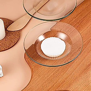 LYMGS 4.5" Replacement Oil Warmer Dish, 115mm Wax Melt Warmer Liner Round Glass Dish, Candle Warmer Bowl Plate Wax Tray for Scented Wax Aroma Therapy Lamp, 1 Pack