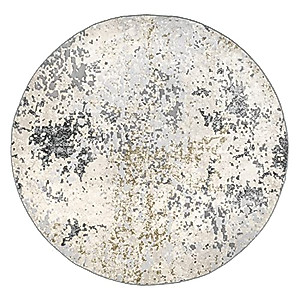 nuLOOM Abstract Contemporary Motto Area Rug, 6' Round, Beige