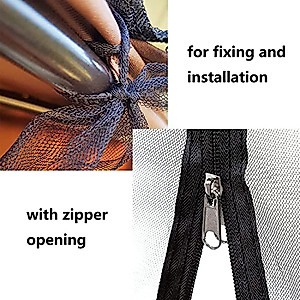 Patio Swing Mosquito Netting Polyester Mesh Screen with Zipper Opening Outdoor Swing Chair Mosquito Net for Patio 2 Person