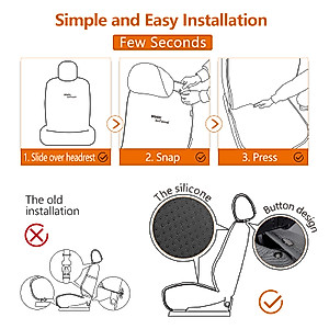 Sojoy Universal Car Seat Cushion for Four Season Car Seat Cover for Front of 2 Seats (Gray)